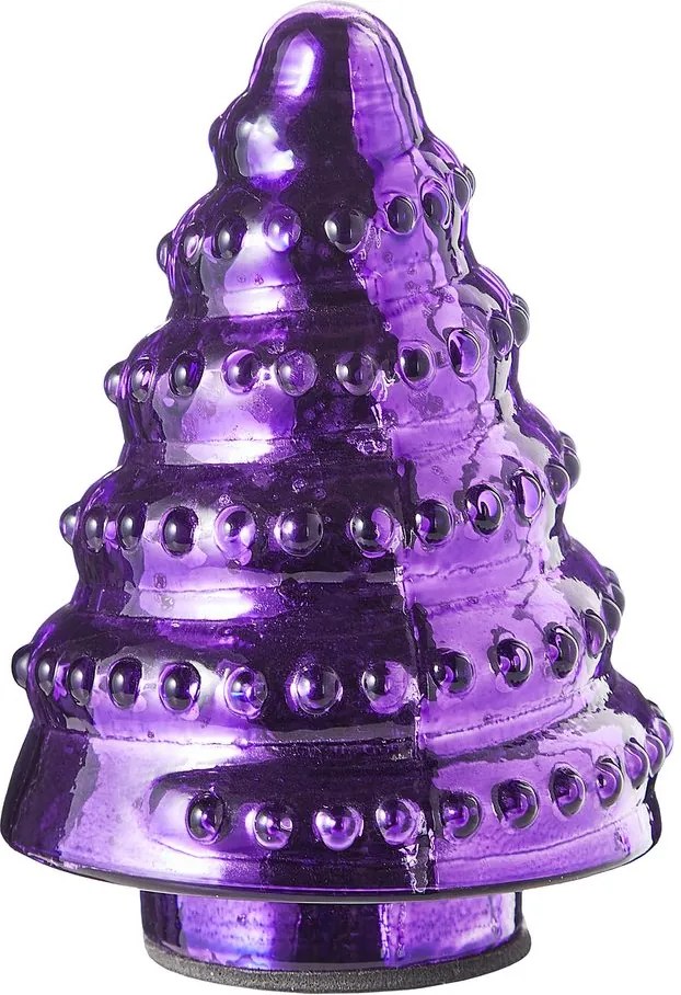 X-MAS Dekorační jedle skleněná 10 cm - fialová