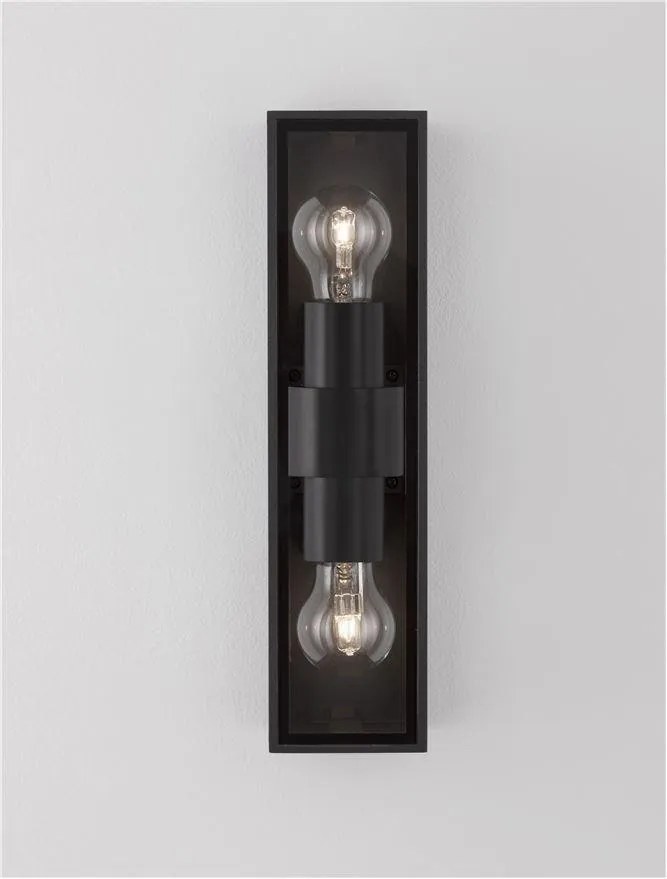 NV 9492442 Venkovní nástěnné svítidlo REGINA antracitový hliník a čiré sklo E27 2x12W 220-240V bez žárovky IP65 - NOVA LUCE