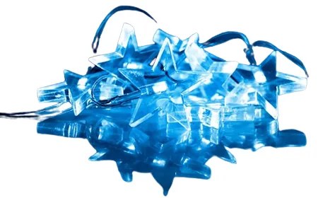SOLIGHT LED vánoční řetěz - hvězdy, 1,5m, 10 LED, 2 x AA, modré světlo