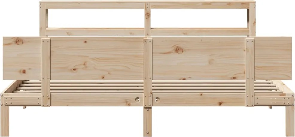 Rám postele s čelem 200 x 200 cm masivní borové dřevo 3306094