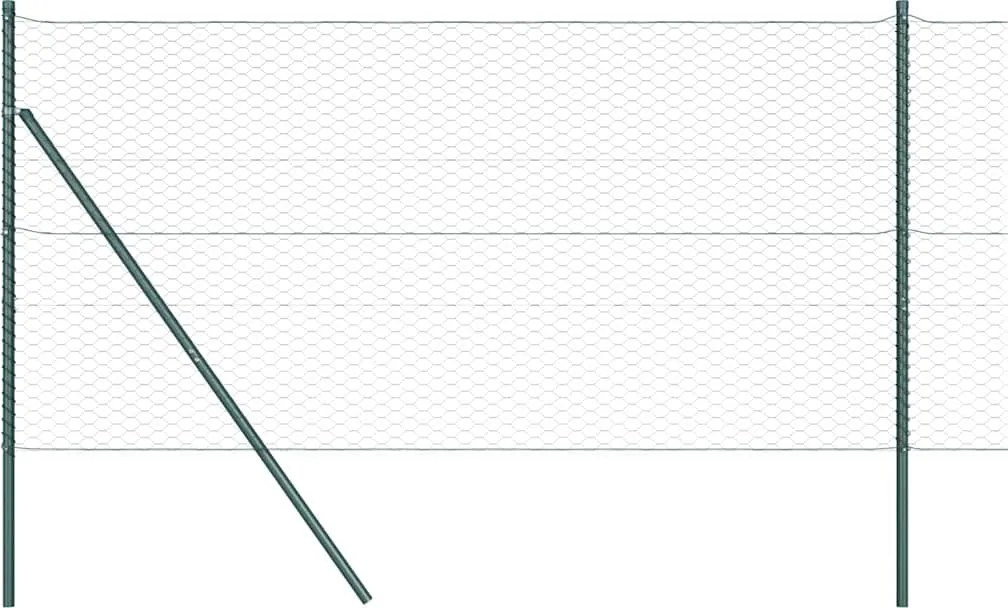 Hexagonální kotvení plotu 50 x 1,4 m Ocel potažená PVC Zelená 3352718