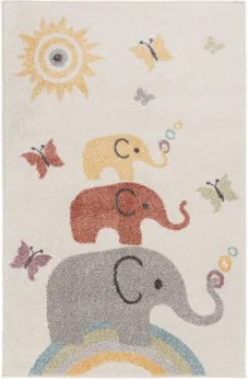 Dětský kusový koberec Bambino Elephants Cream/Multi Bílá, Rozměr 200x290 cm Flair Rugs koberce Mujkoberec_105107