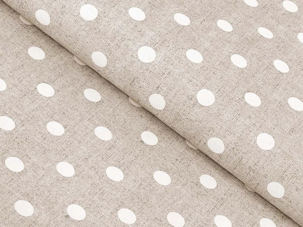 Biante Dekorační povlak na polštář s lemem Porto PRT-019 Bílé puntíky na béžovém režném 35 x 45 cm