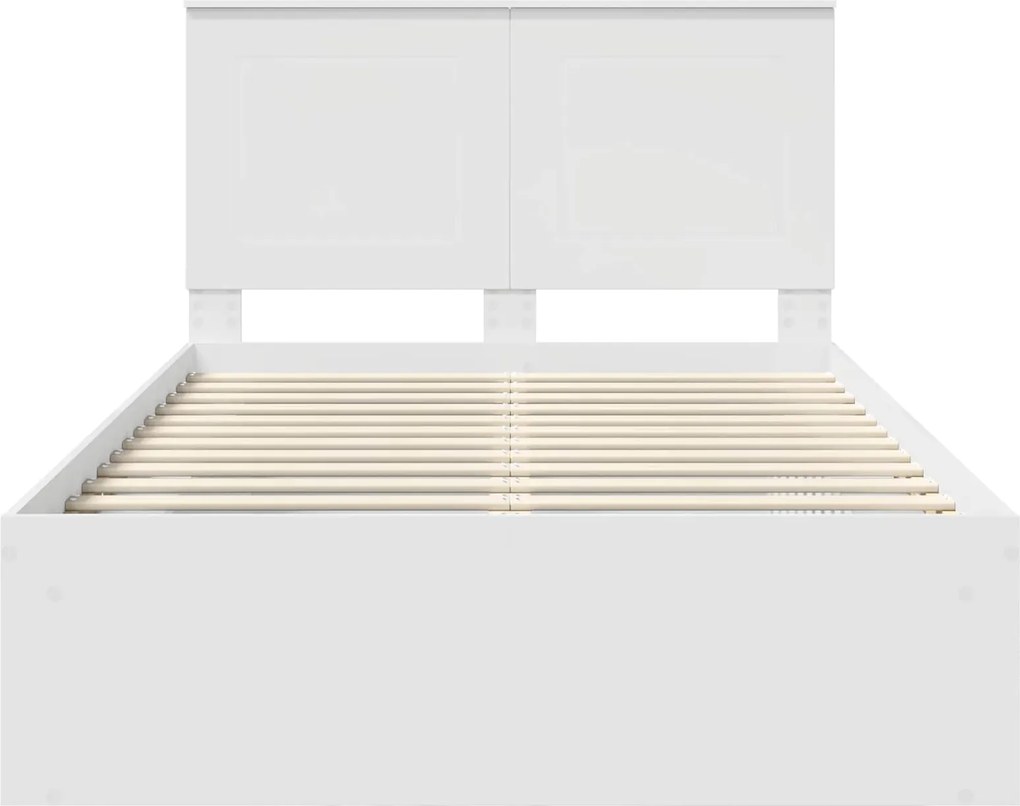 Rám postele s čelo Bílá 120 x 190 cm Masivní borové dřevo 3409372