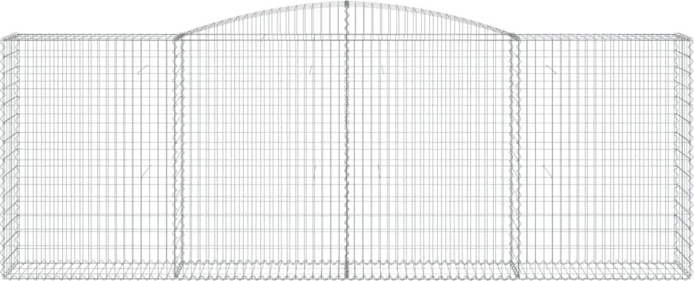 vidaXL Klenuté gabionové koše 25ks 400x50x140/160cm pozinkované železo [3147033]