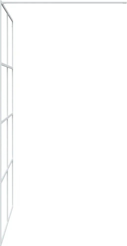 Sprchová zástěna walk-in bílá 140 x 195 cm čiré ESG sklo 152144