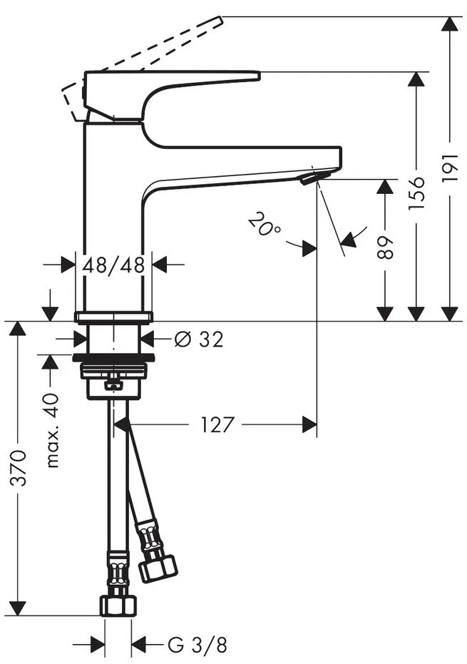 Hansgrohe Metropol, umyvadlová baterie 100 s výpustí Push-Open, kartáčovaný bronz, 32500140