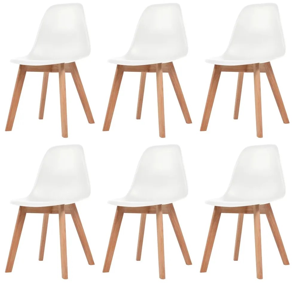 244773 vidaXL Jídelní židle 6 ks bílé plast