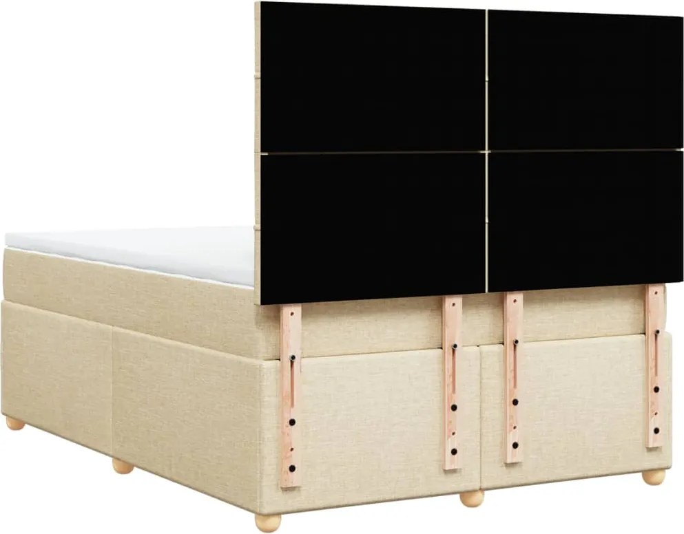 Box spring postel s matrací krémová 160x200 cm textil 3291336