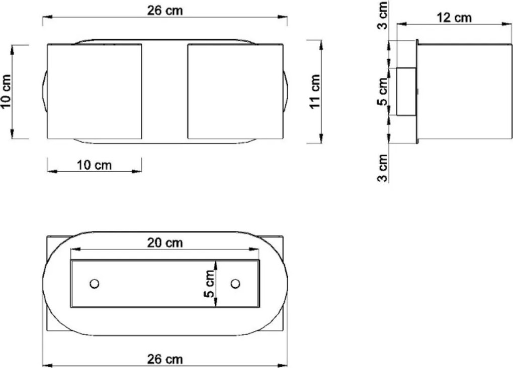 Sollux Lighting Nástěnné svítidlo ORBIS 2 šedé