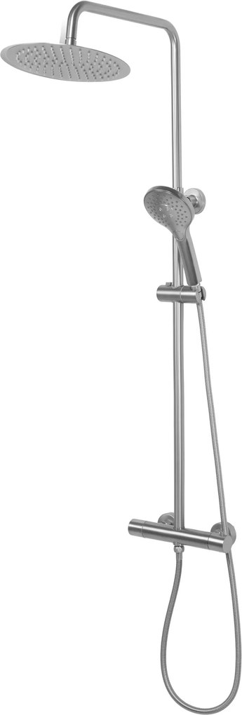 Rea Vincent, sprchový set s termostatickou baterií a dešťovou hlavicí 25cm, nikl matný, REA-P6603