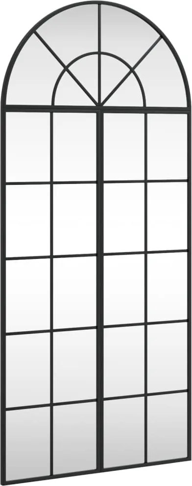 Nástěnné zrcadlo černé 60 x 130 cm oblouk železo 3200607