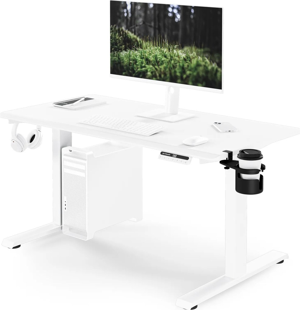 Elektrický stůl s nastavitelnou výškou ergonomický bílý,1200x600 mm: ARIA