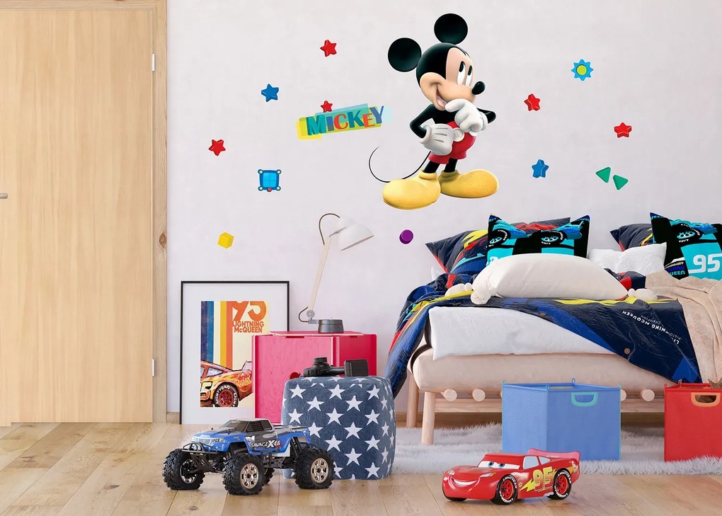 Dětská samolepka na zeď Disney Myšák Mickey Přemýšlí | 65 x 85 cm | DDK858