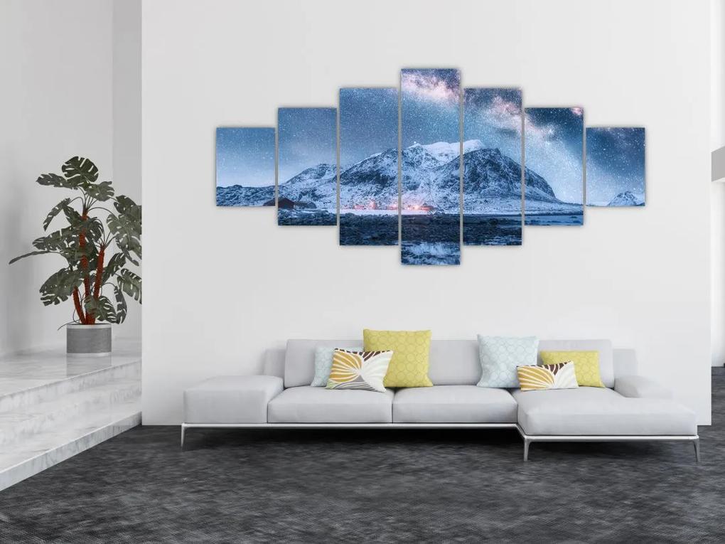 Obraz hor s hvězdnou oblohou (210x100 cm)