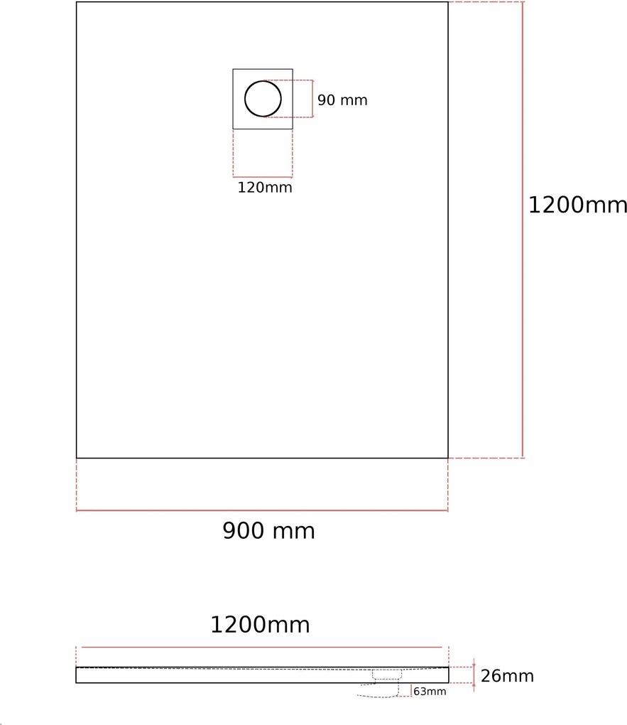 Gamma Erga Oldaf, SMC obdélníková sprchová vanička 120 x 90 cm, šedá matná, ERG-GMA-OL-90120G
