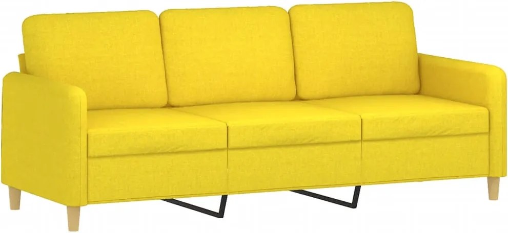 3místná pohovka s polštáři světle žlutá 180 cm textil 3200922