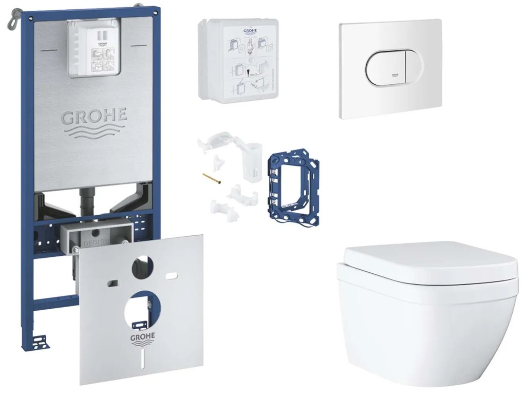 Grohe Rapid SLX - Set předstěnové instalace, klozetu, sedátka SoftClose, tlačítka Arena Cosmopolitan a sady pro vhazování tablet, Triple Vortex, alpská bílá SANI11BB3138