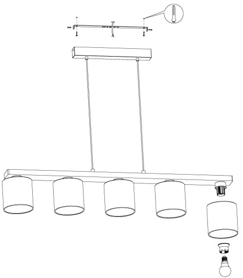 Eglo 901291 - Lustr na lanku CASTRALVO 5xE27/28W/230V