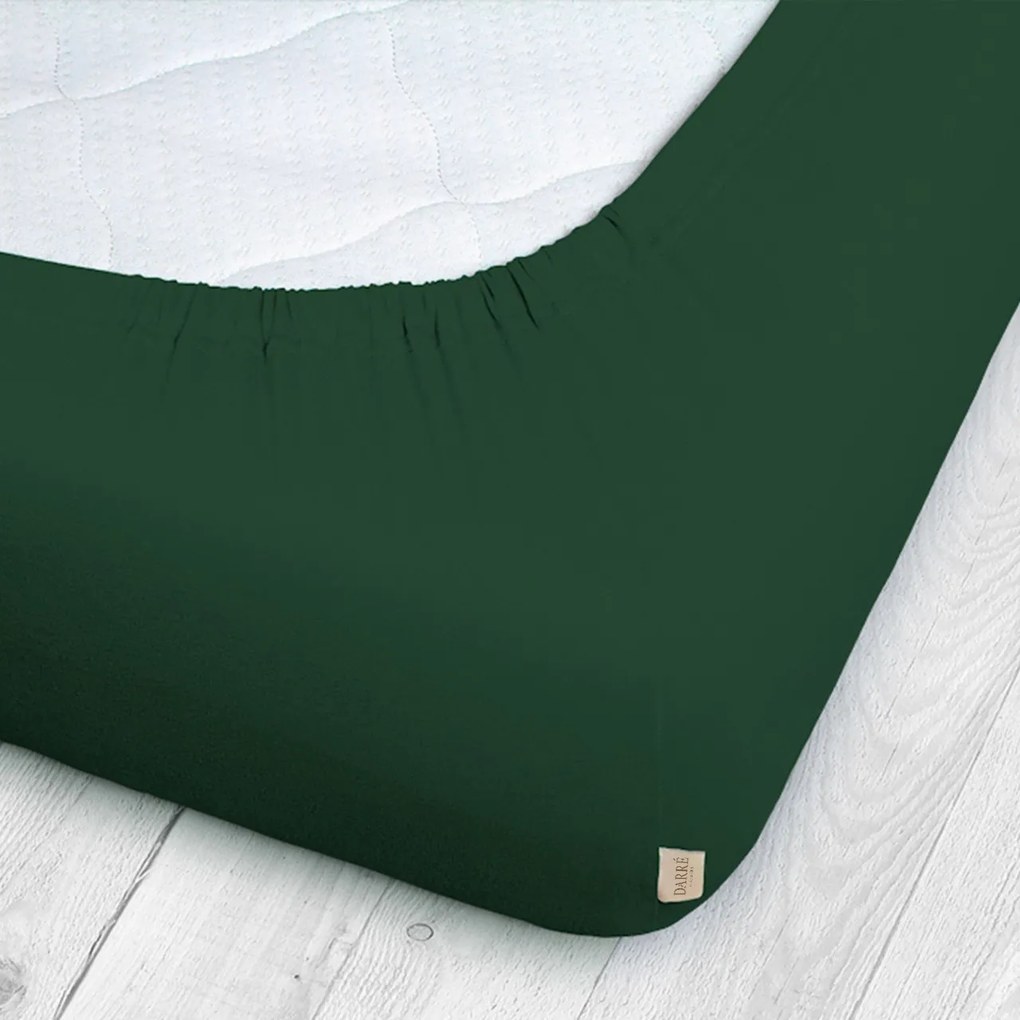Jersey prostěradlo lahvově zelené na výšku matrace do 20 cm Velikost: 220 x 200