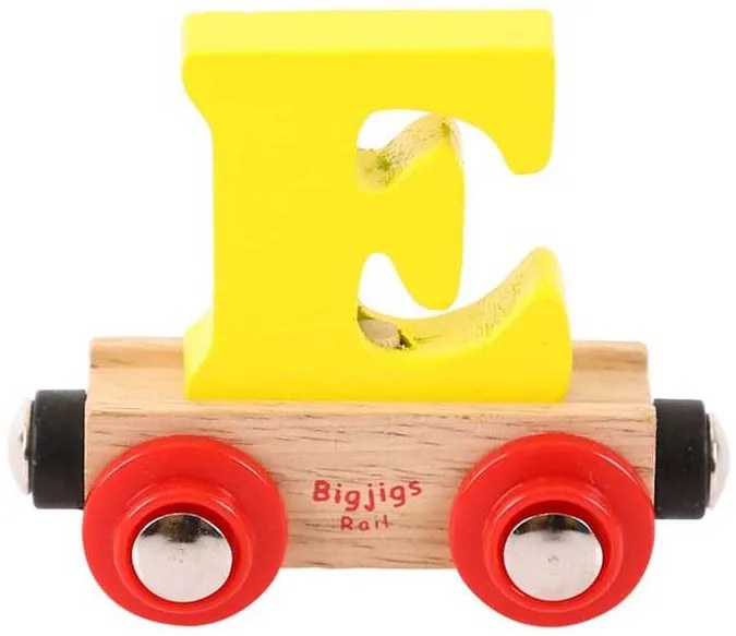 Bigjigs Rail Vagónek dřevěné vláčkodráhy - Písmeno E