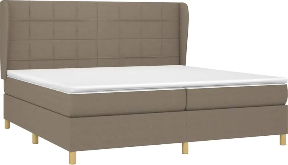 Box spring postel s matrací taupe 200x200 cm textil 3128553