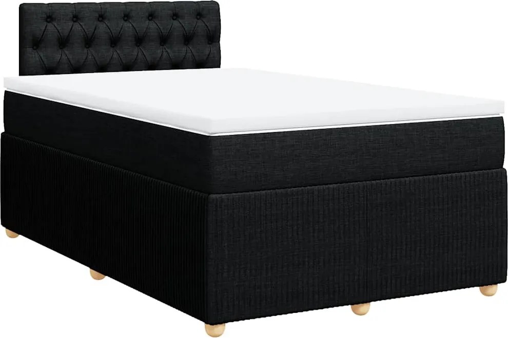 Box spring postel s matrací černá 120x190 cm textil 3289704