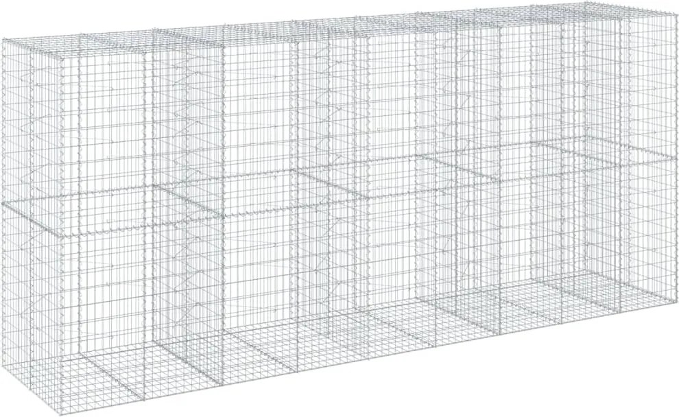 Gabionový koš s víkem 450 x 100 x 200 cm pozinkované železo 3295232