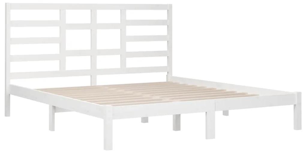 Rám postele bílý masivní dřevo 180 x 200 cm Super King,  3105811