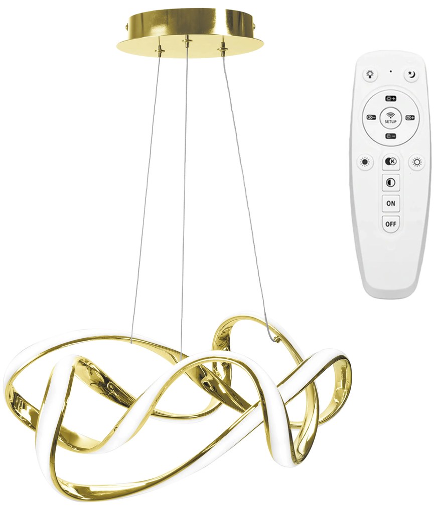 Toolight - LED stropní svítidlo APP821-CP + dálkové ovládání, zlatá, OSW-06882