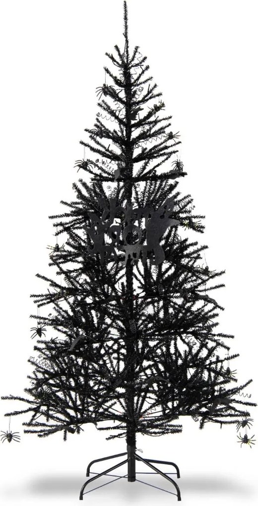Costway 183 cm vysoký umělý sváteční strom Halloween s LED světly a dekoracemi