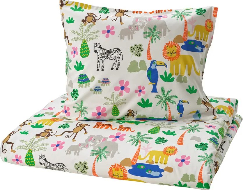 Dětské bavlněné povlečení JUNGLE DREAM TALES barevné, 100% bavlna Rozměr povlečení: 70 x 80 cm | 140 x 200 cm