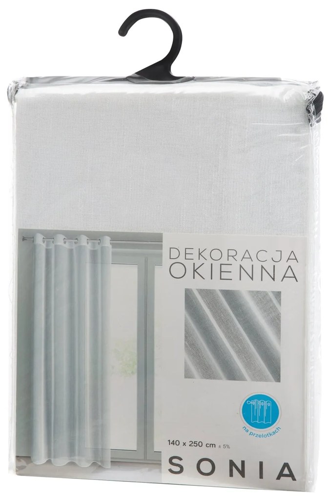 ZÁCLONA NA KROUŽCÍCH SONIA 140X250 CM BÍLÁ