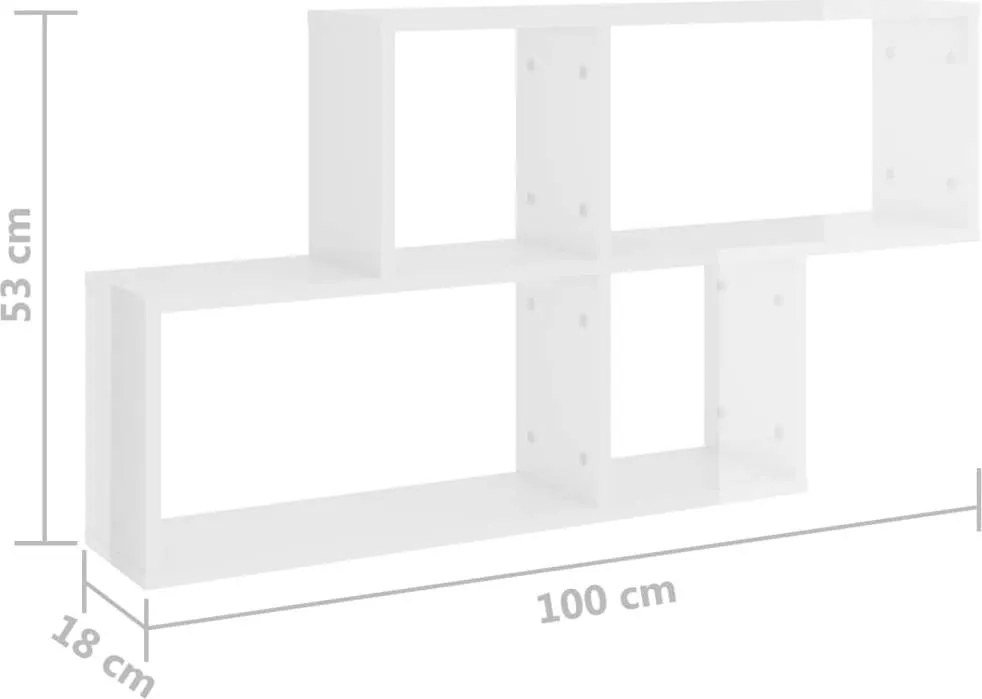 vidaXL Nástěnná police 100 x 18 x 53 cm kompozitní dřevo [807162] Barva: Černá