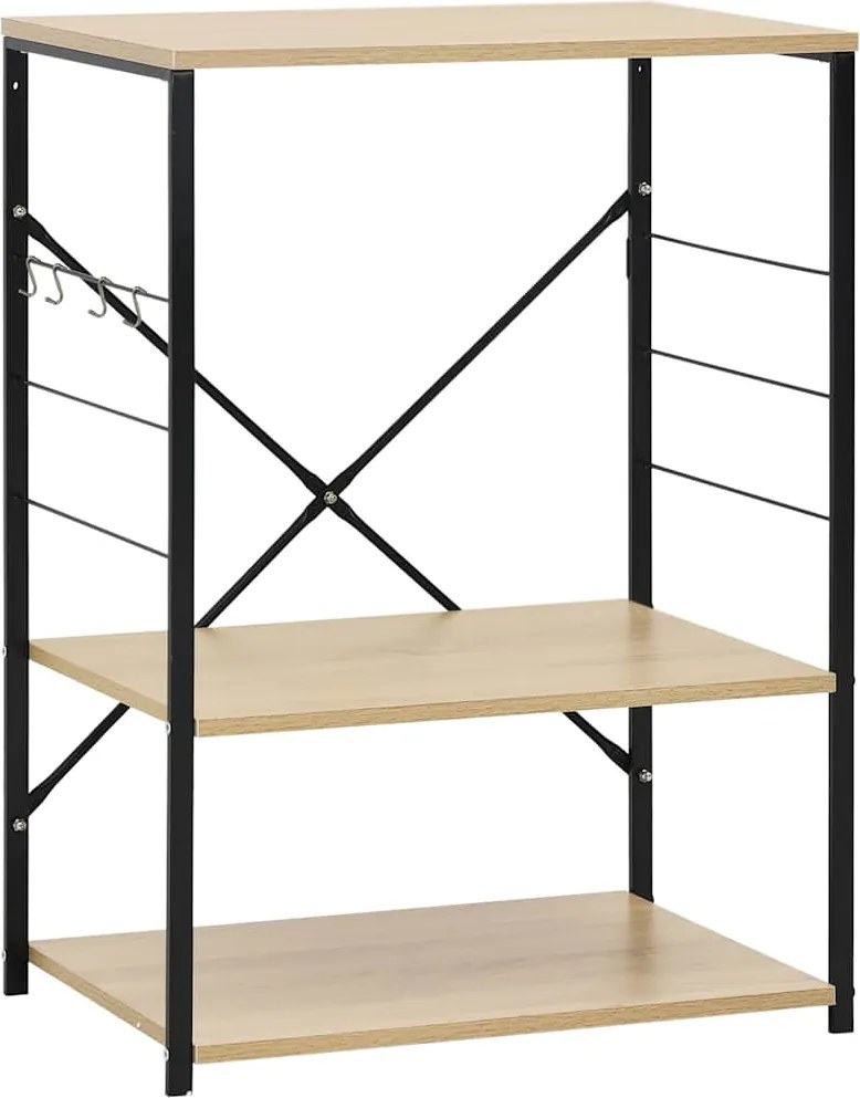 Skříňka na mikrovlnku černá a dub 60 x 39,6 x 79,5 cm kompozit 288235
