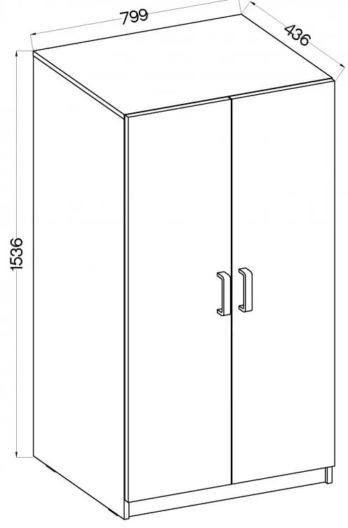 Falco Skříň s věšákem Matylda 108 dub artisan/sv.šedá