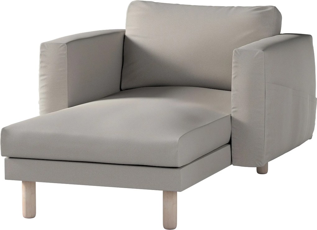 Potah na IKEA Norsborg šezlong s loketními opěrkami barva šedá látka pletený vzor