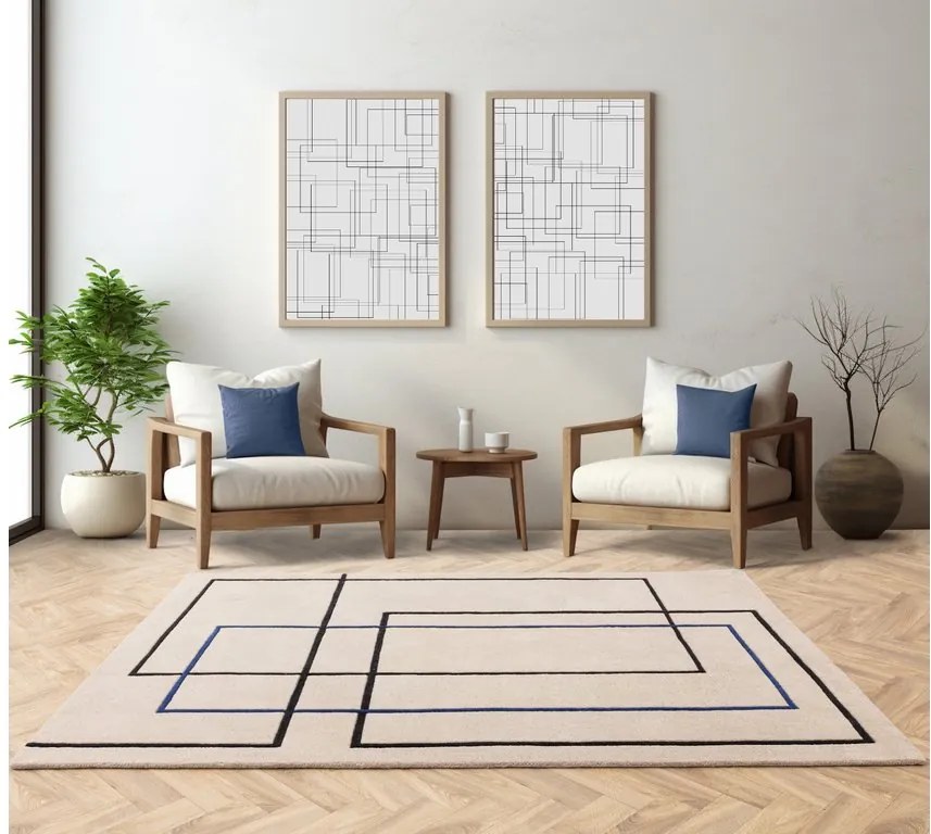 Tribeca Design Kusový koberec Jigsaw Outline Blue Rozměry: 200x290 cm