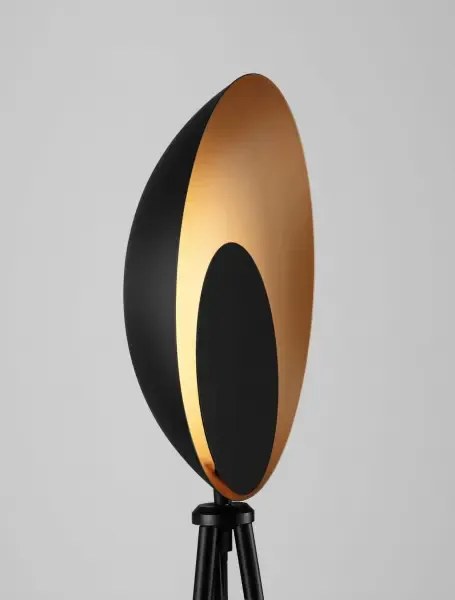 LED černo-zlatá stojací lampa Kitro