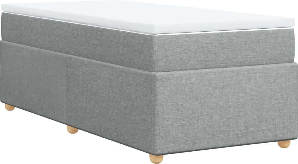 Box spring postel s matrací světle šedá 90x190 cm textil 3285338