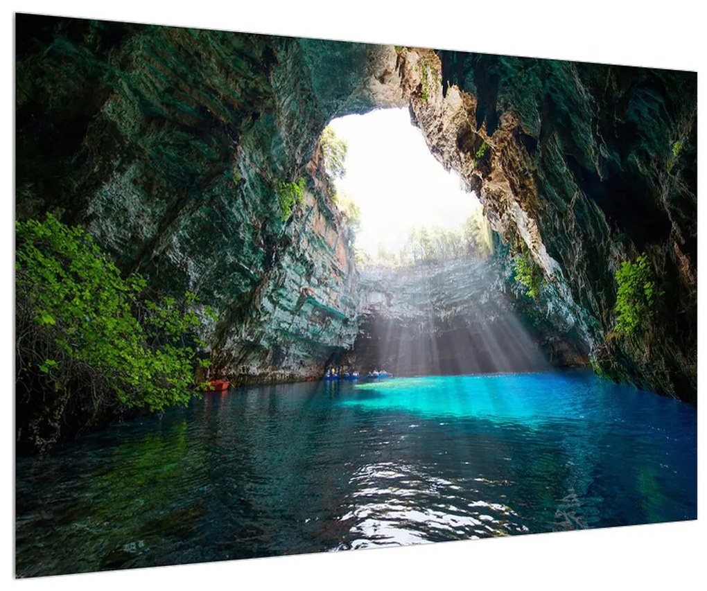 Obraz jeskyně s vodní plochou (90x60 cm)