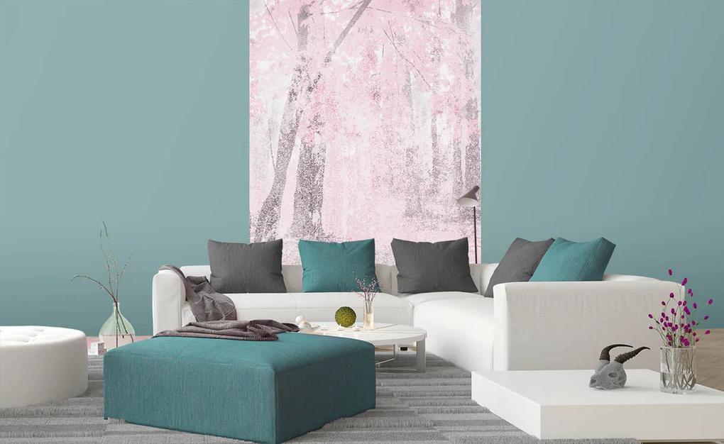 DIMEX | Vliesová fototapeta na zeď Abstrakt růžový les MS-2-0364  | 150 x 250 cm | růžová