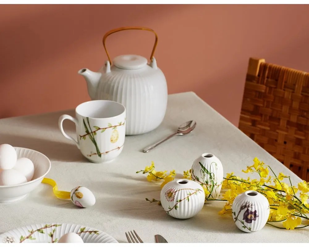 Sada 3 miniaturních porcelánových váz Kähler Design Hammershøi Spring