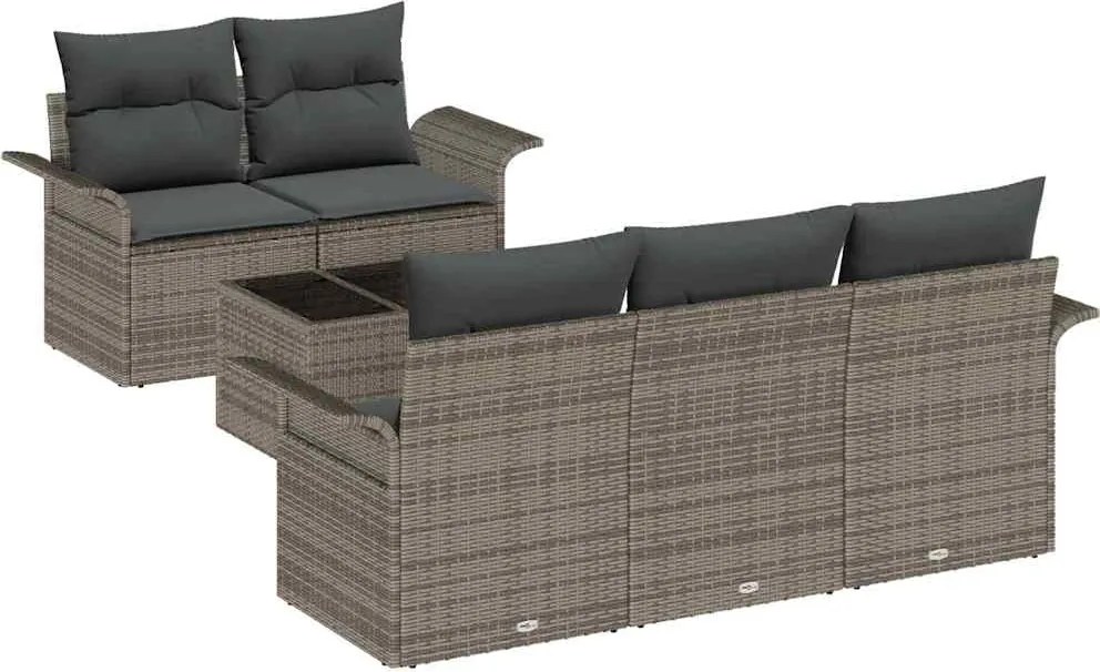Set pohovek 6 ks Šedá polyratan 3345239