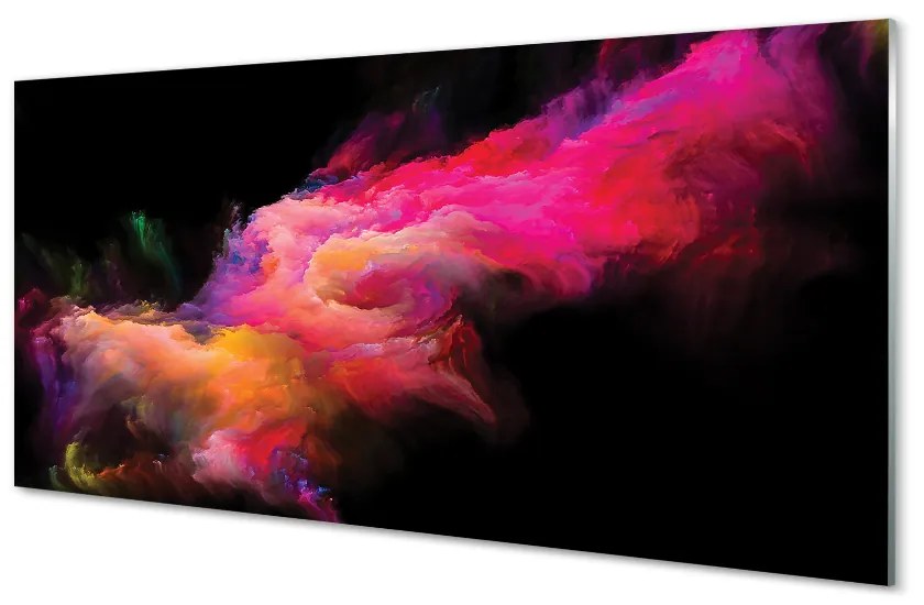 Obraz na skle růžová fraktály 100x50 cm