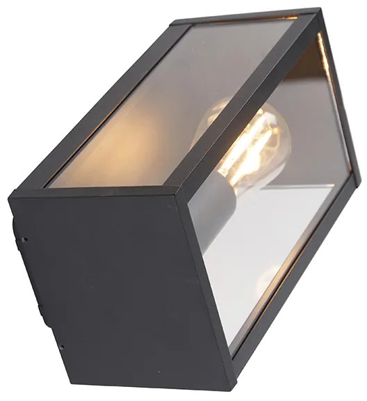 Průmyslová nástěnná lampa černá 26 cm IP44 - Charlois