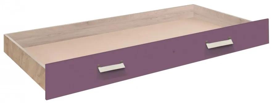 Dětská zásuvka pod postel KINDER - dub premium/fialová
