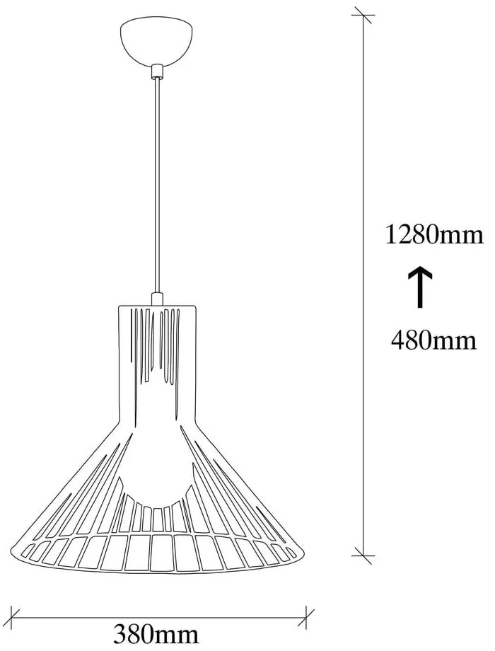 Černé závěsné svítidlo s kovovým stínidlem ø 38 cm Fellini – Opviq lights