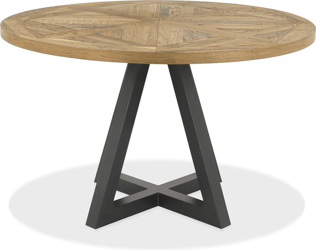 Jídelní stůl Indus 125 cm z masivu dub přírodní/grafit