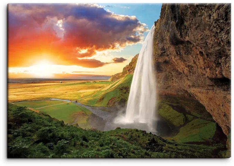 Malvis ® Obraz vodopád na Islandu Velikost: 150x100 cm
